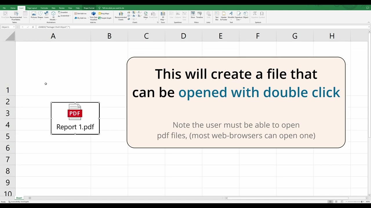 How To Insert A PDF File In Excel YouTube How To Insert A PDF File In Excel YouTube
