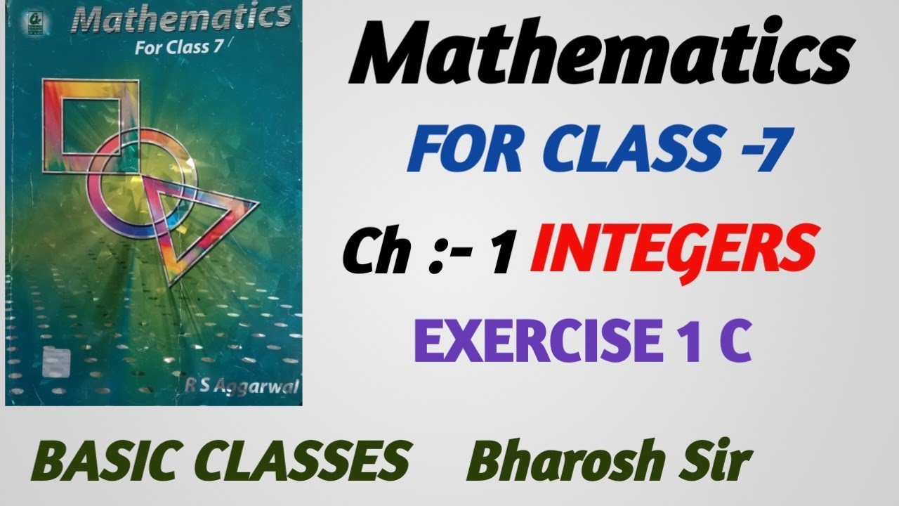 Class 7th Maths Chapter 1 Integers Exercise 1c Basic 0020