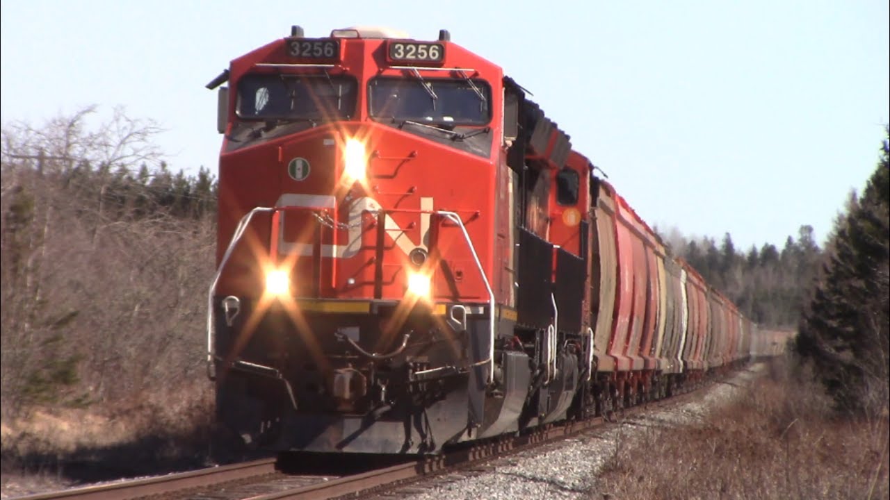 Potash Chase! Extra Potash Train CN 596 Passing River Glade, NB at ...