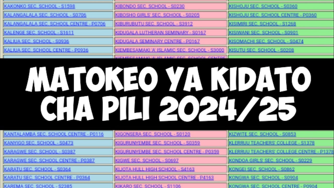 MATOKEO YA KIDATO CHA PILI 2024/25 • FORM TWO RESULT FTNA 2024/25 - YouTube