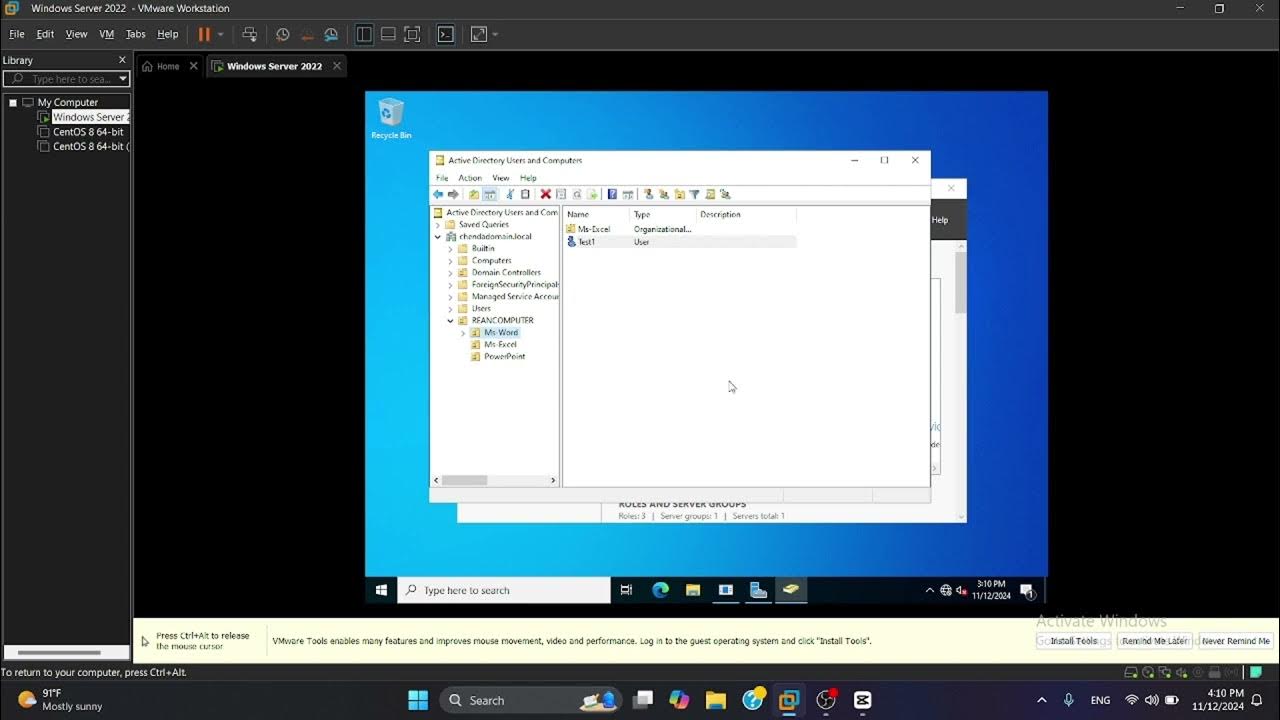 How to create User , Group and OU in window server. - YouTube