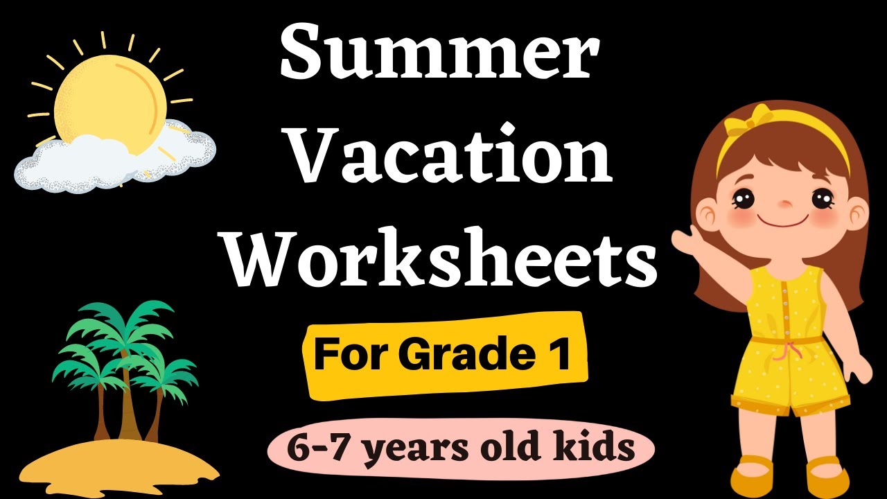 Summer Vacation Worksheet for Grade 1 | Grade 1 English Hindi EVS Math ...
