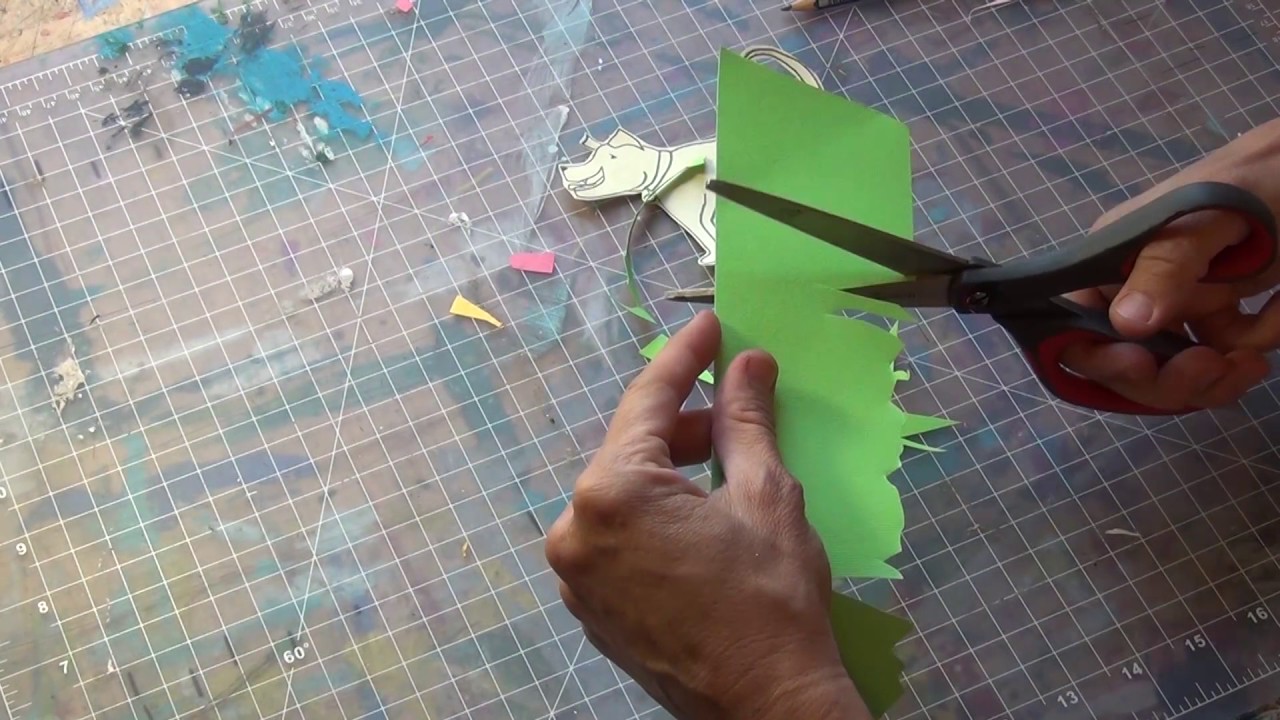 Awesomely Easy Art! Making Grass! Mixed Media Collage Techniques! - YouTube