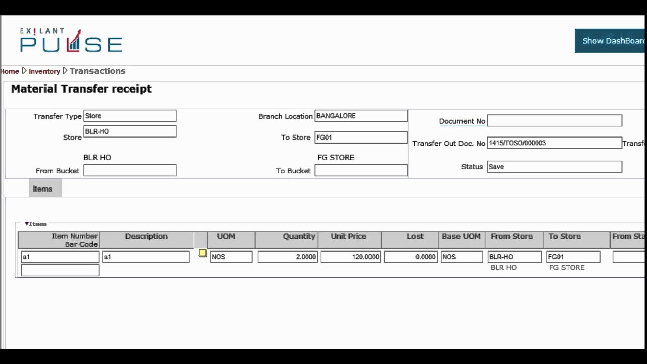 Inventory-Material Transfer Receipt-Header Section-English - YouTube