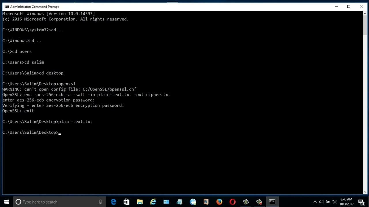 How to Encrypt and Decrypt using Openssl on windows - YouTube