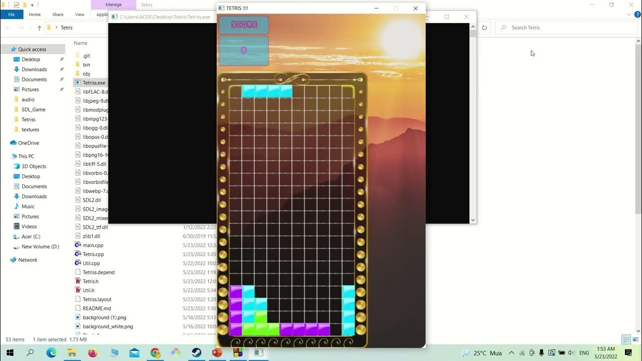 Tetris C++ with SDL2 - YouTube