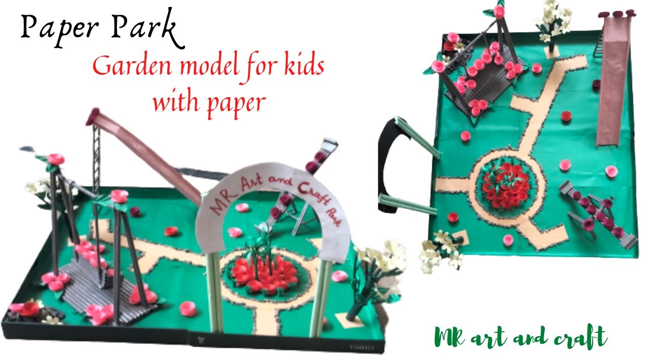 easy making paper park | origami paper park | how to make a garden with ...