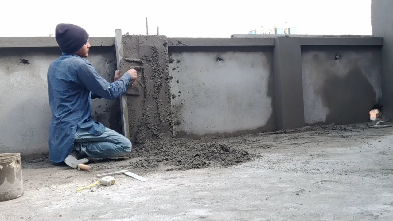 plastering technology small column plaster work how to pillar ...