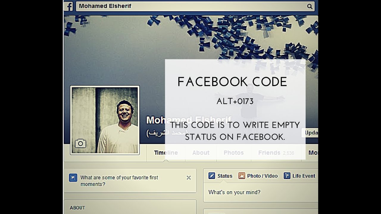 Mohamed Elsherif - Facebook Secret Code (Empty Status) - YouTube