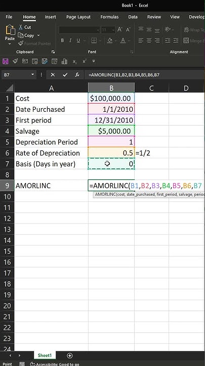 AMORLINC #Shorts Excel Depreciation Tutorial - YouTube