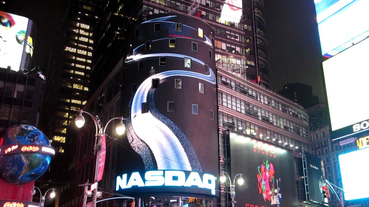 Nasdaq sign Times Square - YouTube