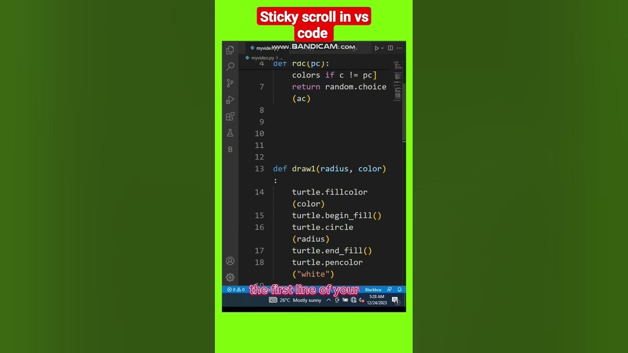 Sticky Scroll In Vs Code Viral Codinglover Youtubeshorts Codinglove Vscode Shortcuts