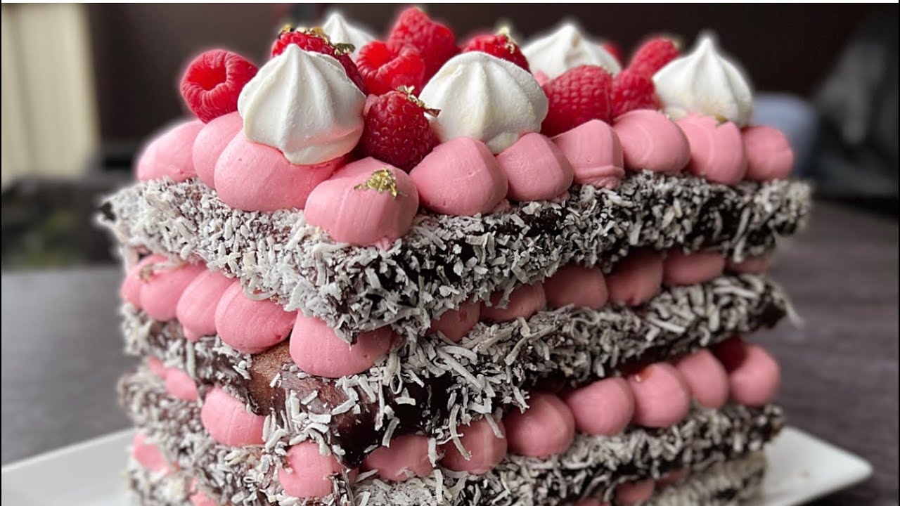Raspberry lamington cake hack! - YouTube