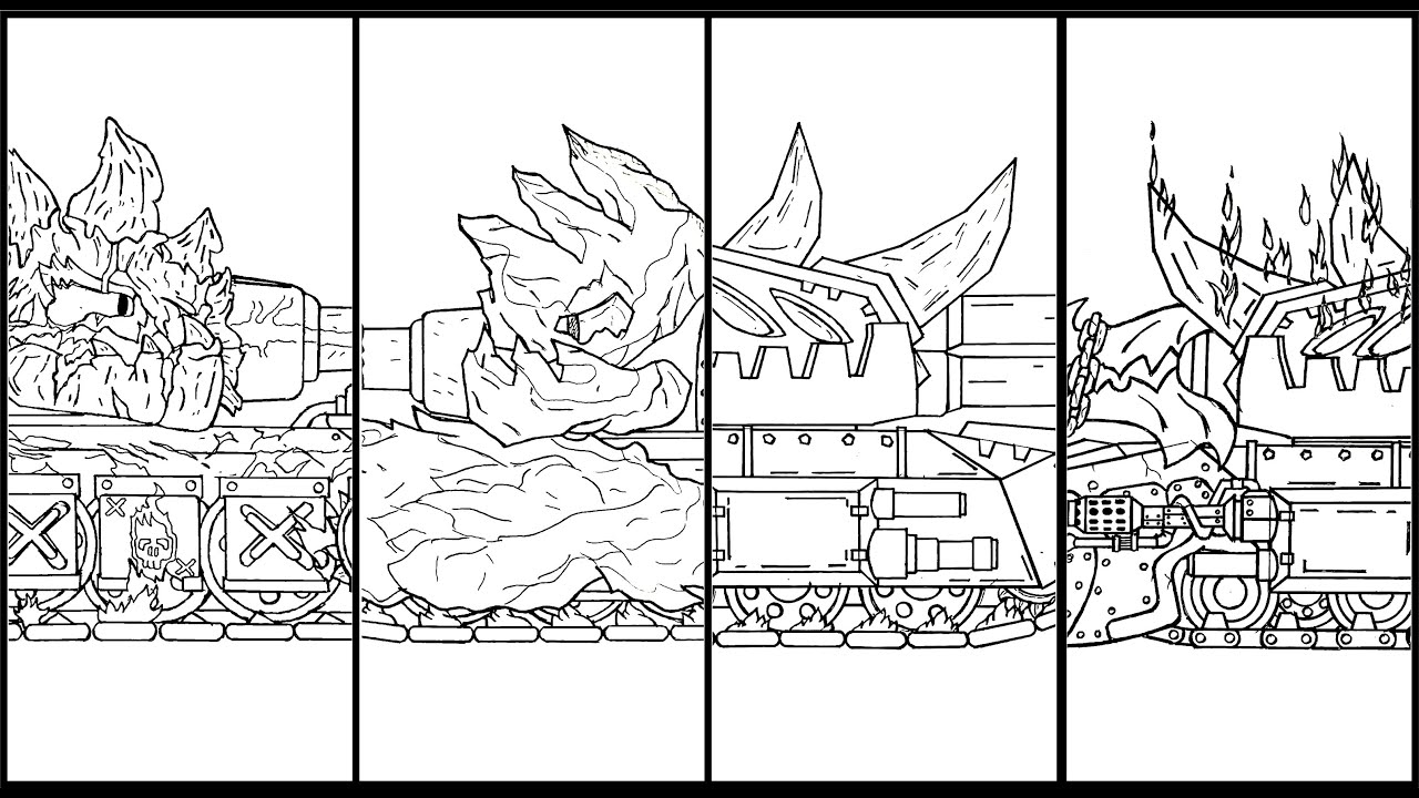 Drawing Ram And Mons | HomeAnimations - Cartoons About Tanks - YouTube