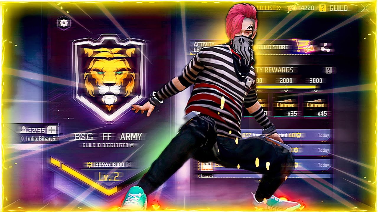 BSG FF ARMY Guild Test 1 VS 2 BSG IS LIVE #bsgff - YouTube