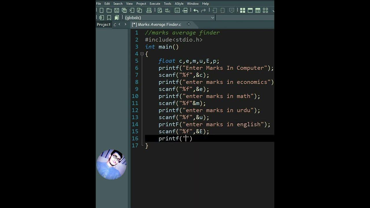 C Programming Marks Average Finder Coding With Sohail Youtube