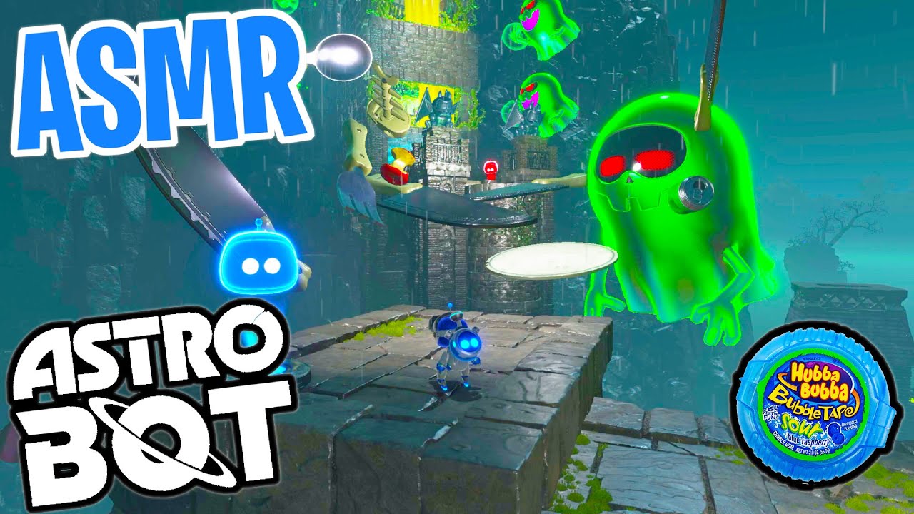 ASMR Gaming 😴 Astro Bot PS5 Relaxing Gum Chewing 🎮🎧 Controller Sounds ...