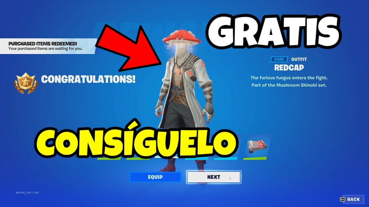 *GRATIS* COMO CONSEGUIR LA SKIN CHAMPIÑÓN COLORADO EN FORTNITE ...