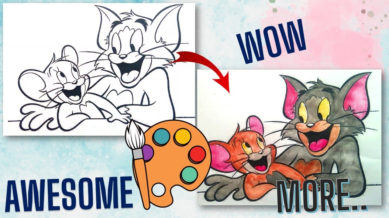 Tom and Jerry Painting 🎨 | How to Colour Tom and Jerry | Tom and Jerry ...