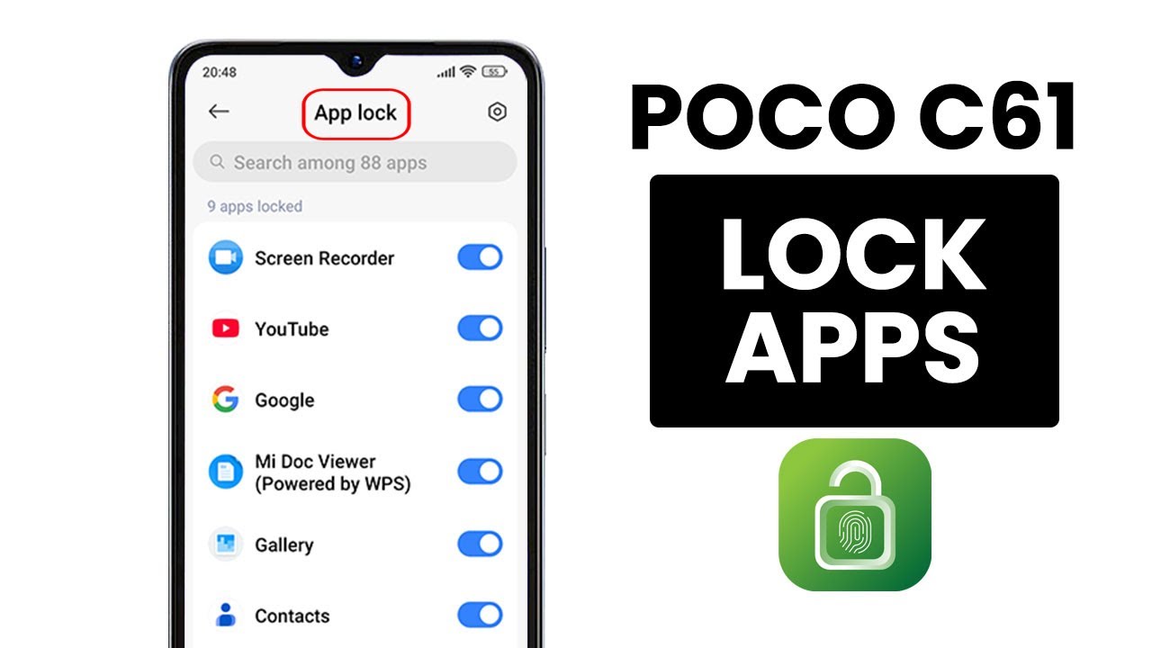 How to Lock App in Poco C61 - Apps Lock Setting - YouTube