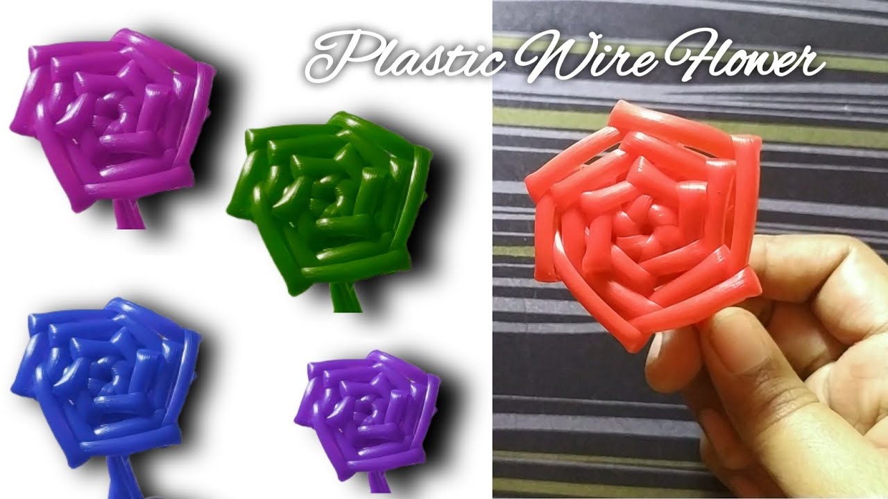How To Make Plastic Wire Flower / Plastic Wire Craft 😱😱 - YouTube