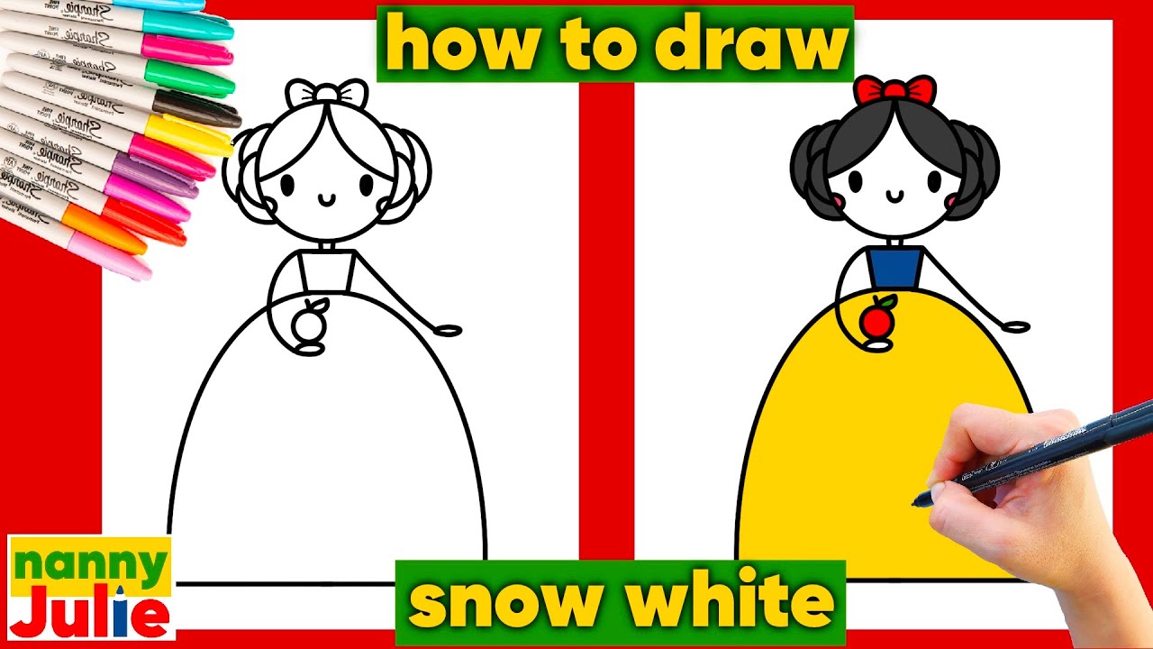 How to draw cute Snow White | Nanny Julie - YouTube