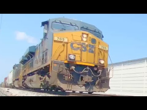 Brilliant K5hl on ES44AH! Csx 705 leading!( Csx 759 trailing) 59 cars! + Horn salute! ☀️ - YouTube