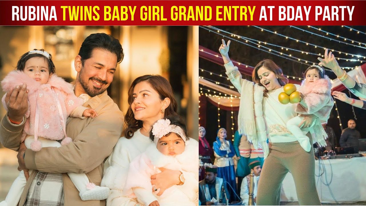 Rubina Dilaik Twin Baby Girl First Birthday Celebration With Husband ...