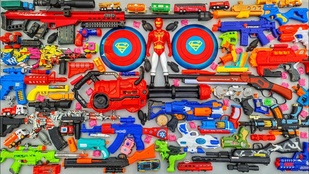 Mengumpulkan Senapan NERF Sniper GUNS AK47 Captain America SENAPAN ...