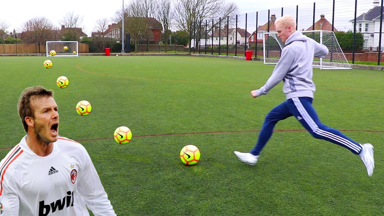 DAVID BECKHAM PASSING CHALLENGE | FOOTBALL IN THE BANK #3 - YouTube