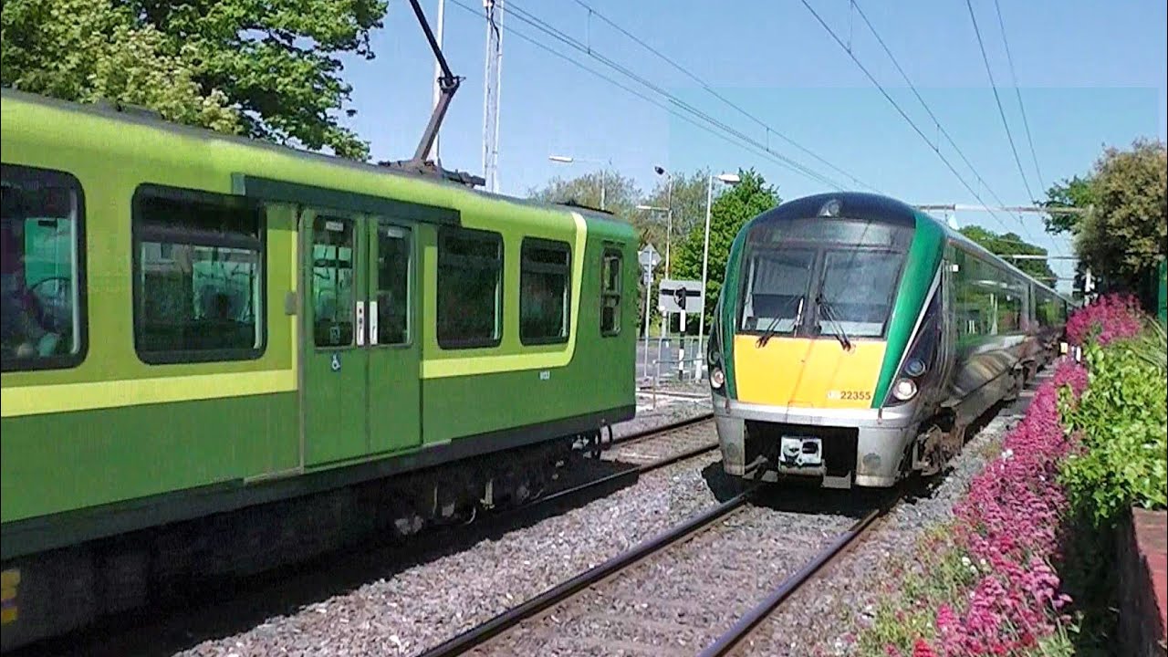 IE 8300 + 22000 Class Trains - Merrion Gates Level Crossing, Dublin ...