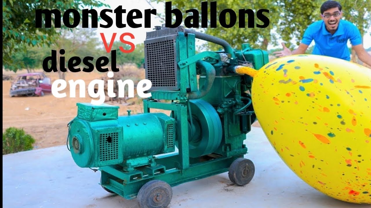 क्या ये इंजन इस बड़े गुब्बारे को फाड़ देगा? Monster balloon vs diesel ...
