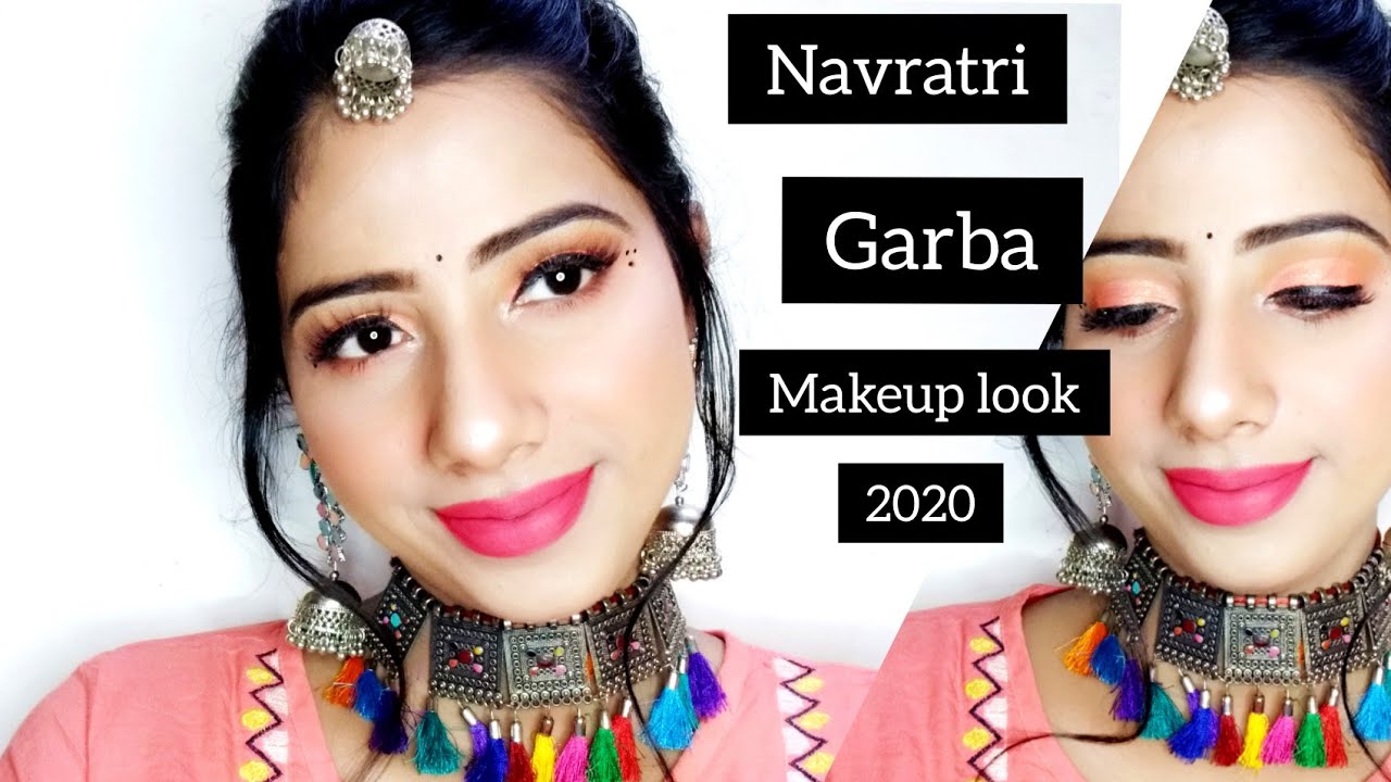 2020 Navratri garba Makeup look|outfit|Navratri look |Garba style ...