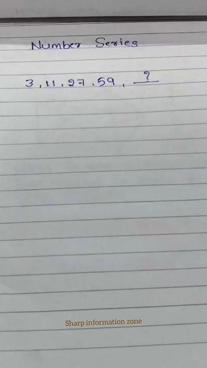 Number series - Find next number - YouTube
