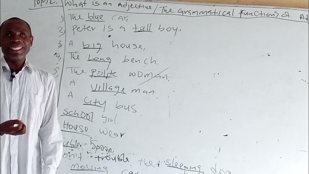 What Is An Adjective. | The Grammatical Functions Of Adjectives. - YouTube