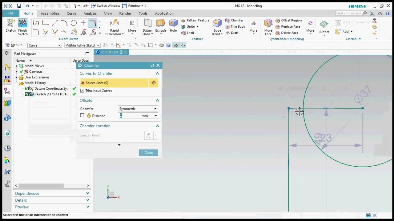 Unigraphics NX-sketch Basics_rk cadcam tamil - YouTube