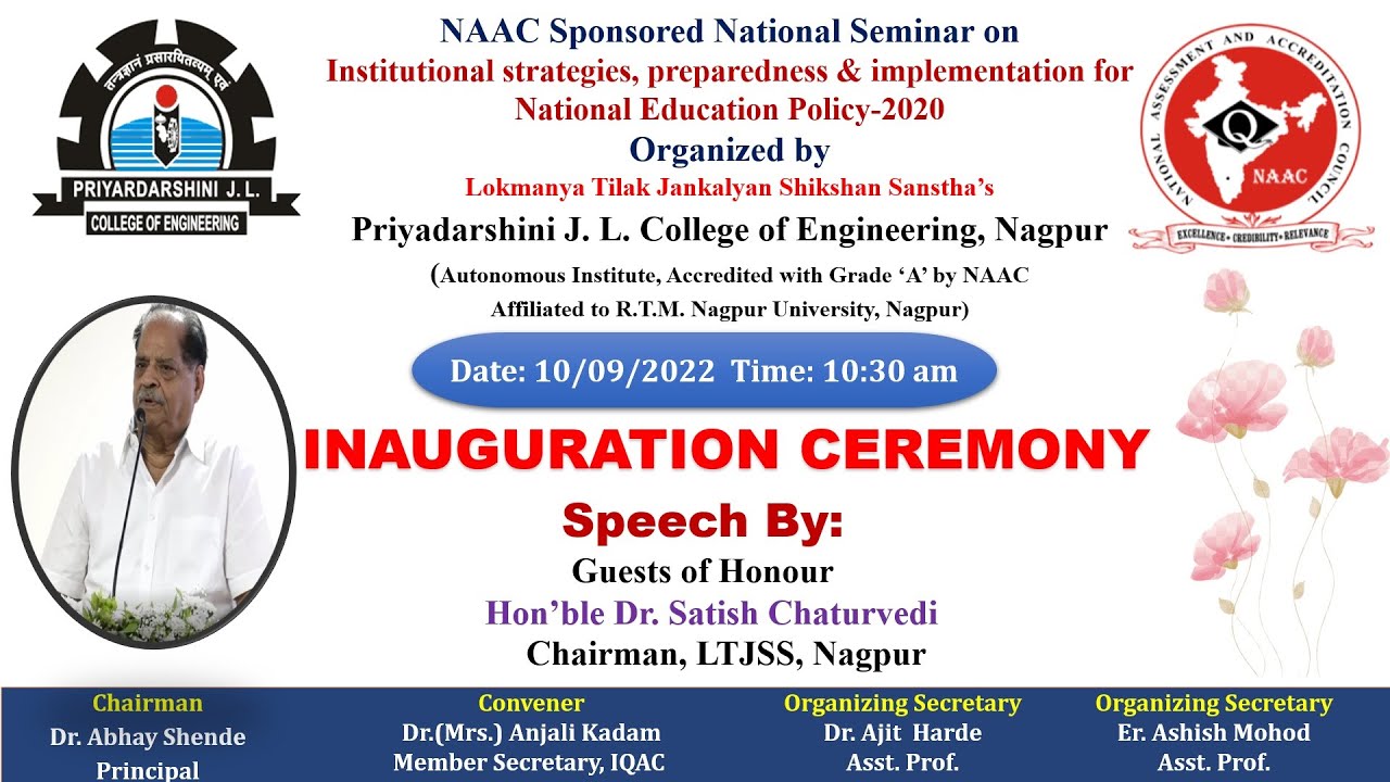 Guests of Honour Hon’ble Dr. Satish Chaturvedi Chairman, LTJSS, Nagpur ...