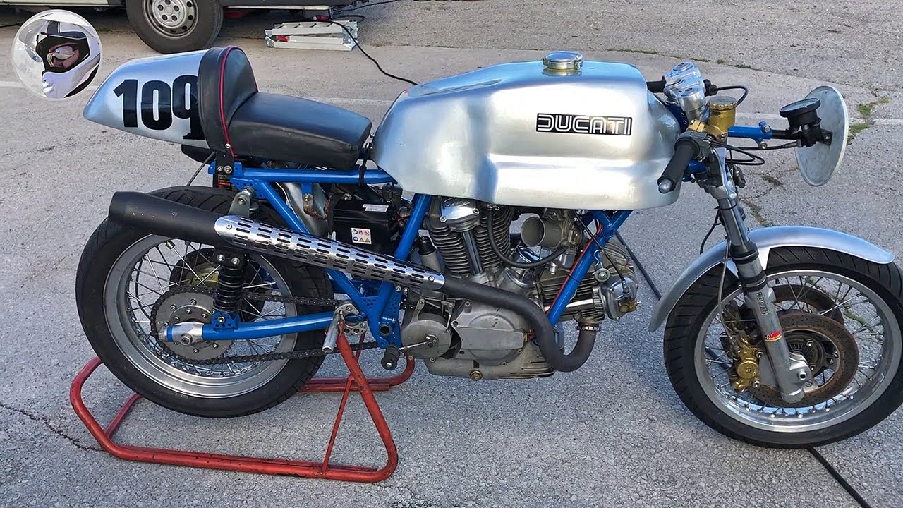 Ducati 750 from the early 70s - naked fun on the race track - YouTube