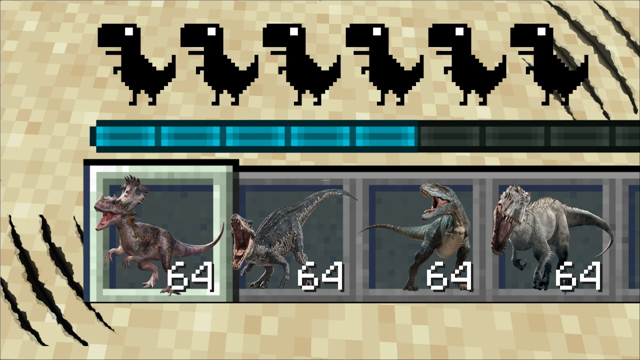 Minecraft DANGEROUS DINOSAUR AGAINST VILLAGERS MOD / FIGHT OFF T-REX ...