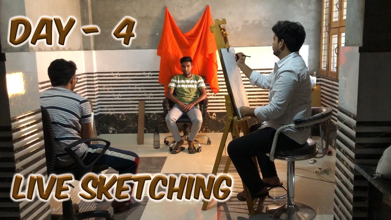 LIVE MODEL SKETCHING | ARTVLOG | DAY - 4 | REALISTIC ART | REALISTIC ...