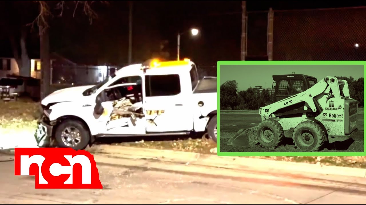 Skid Steer RAMS Into 3 Police Cars! Cops Chase Stolen Bobcat in Central ...