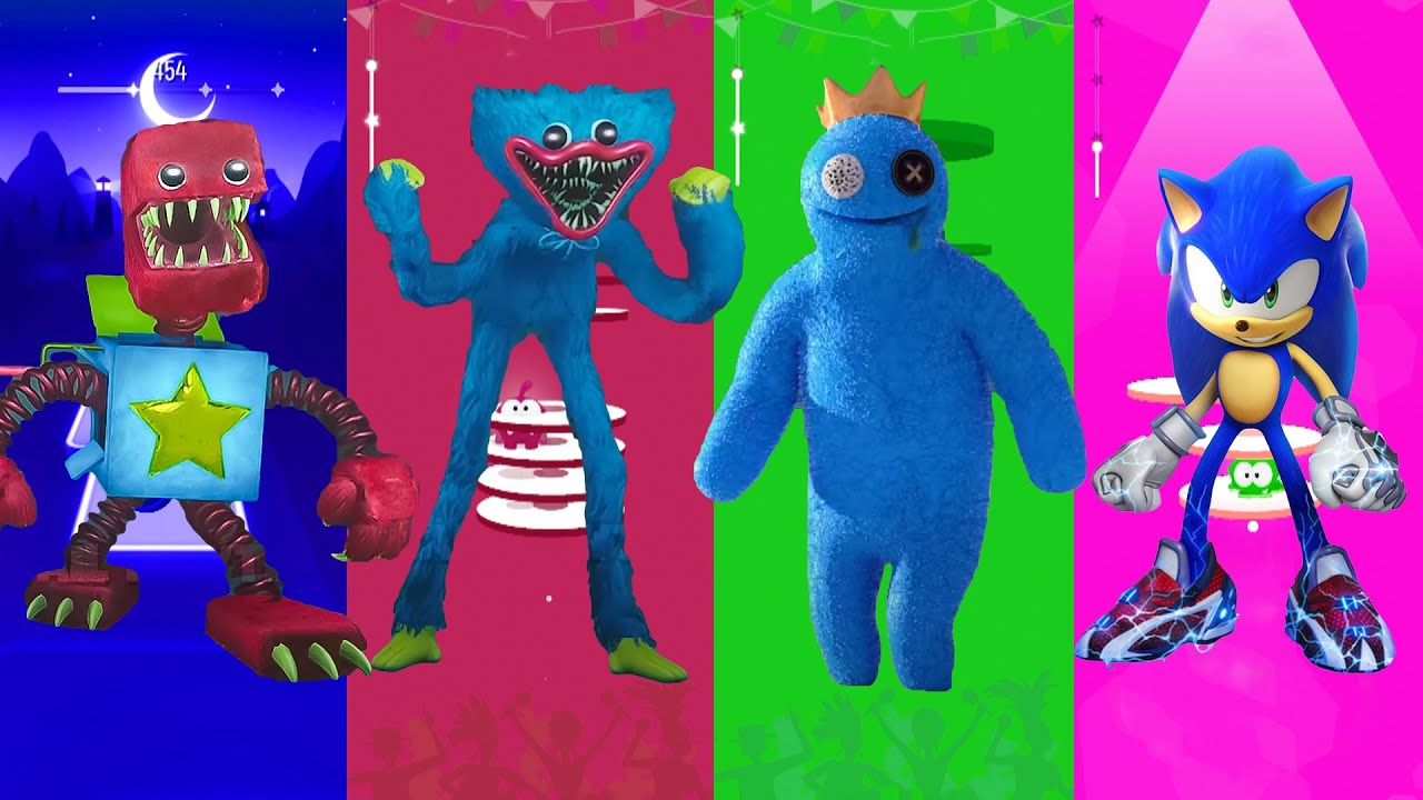 Boxy Boo(SugarCrash Bemax) x Huggy Wuggy(I'm Blue) x Blue(Hide & Seek ...