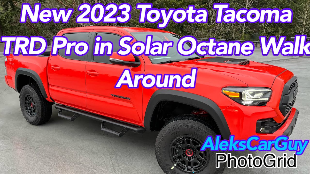 New 2023 Toyota Tacoma TRD Pro in the Solar Octane Walk Around - YouTube