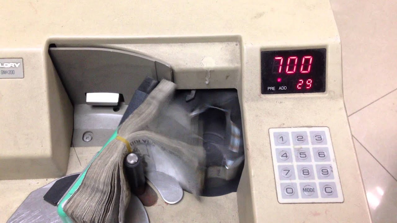 Glory machine counting Indonesia notes - YouTube