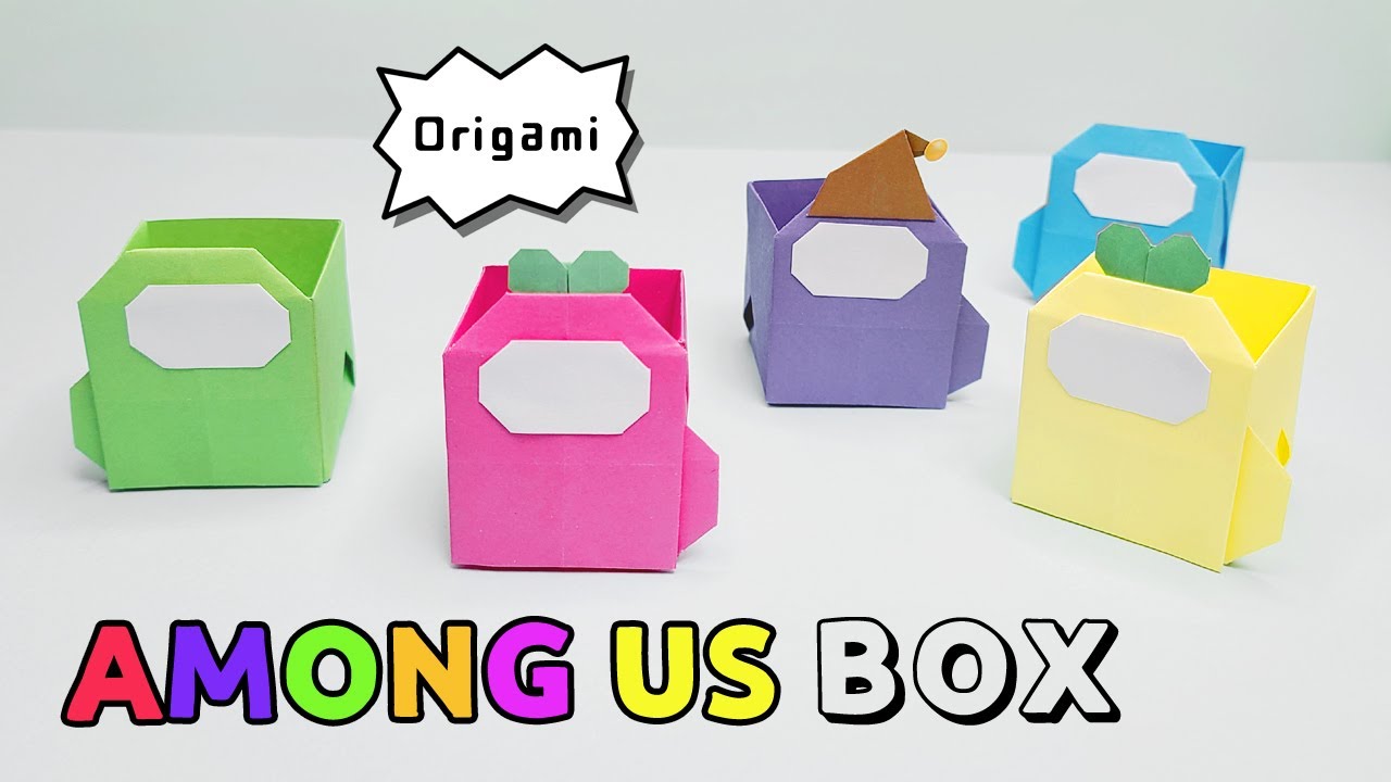 AMONG US BOX origami｜어몽어스 박스 종이접기 - YouTube