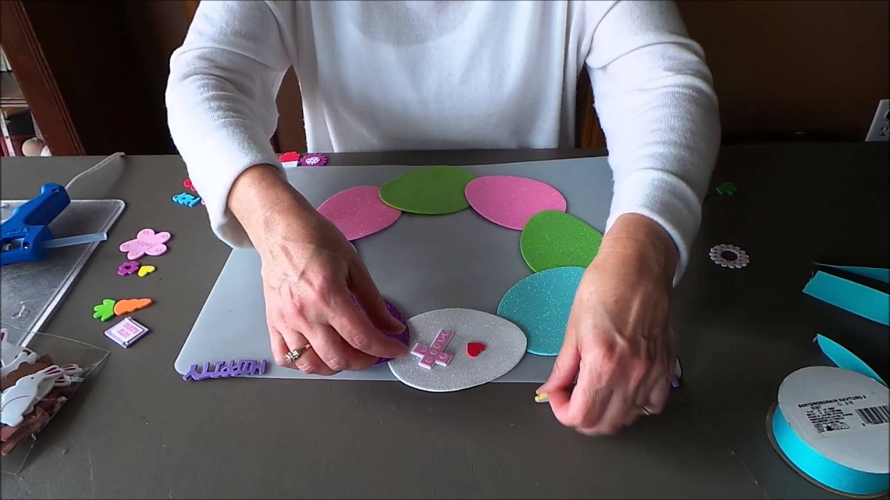 Easy Foam Easter Wreath - YouTube