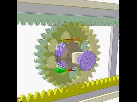 Conversion of two way linear motion into one way rotation - YouTube