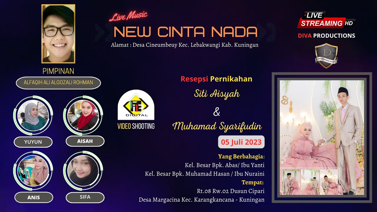 LIVE STREAMING NEW CINTA NADA "RESEPSI PERNIKAHAN SITI DAN SYARIF " MARGACINA. 05 JUNI 2023 ...