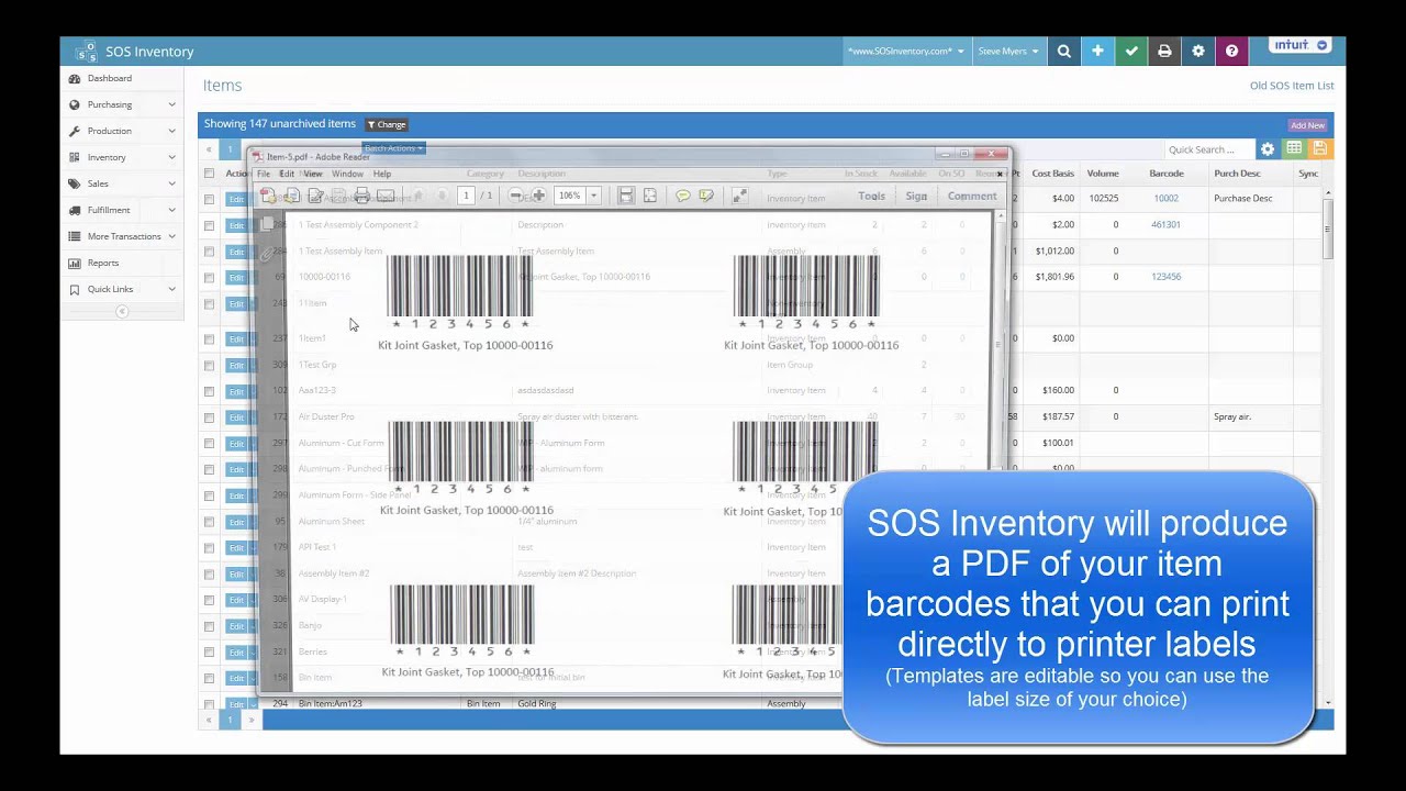 SOS Inventory v5 - Barcodes - YouTube