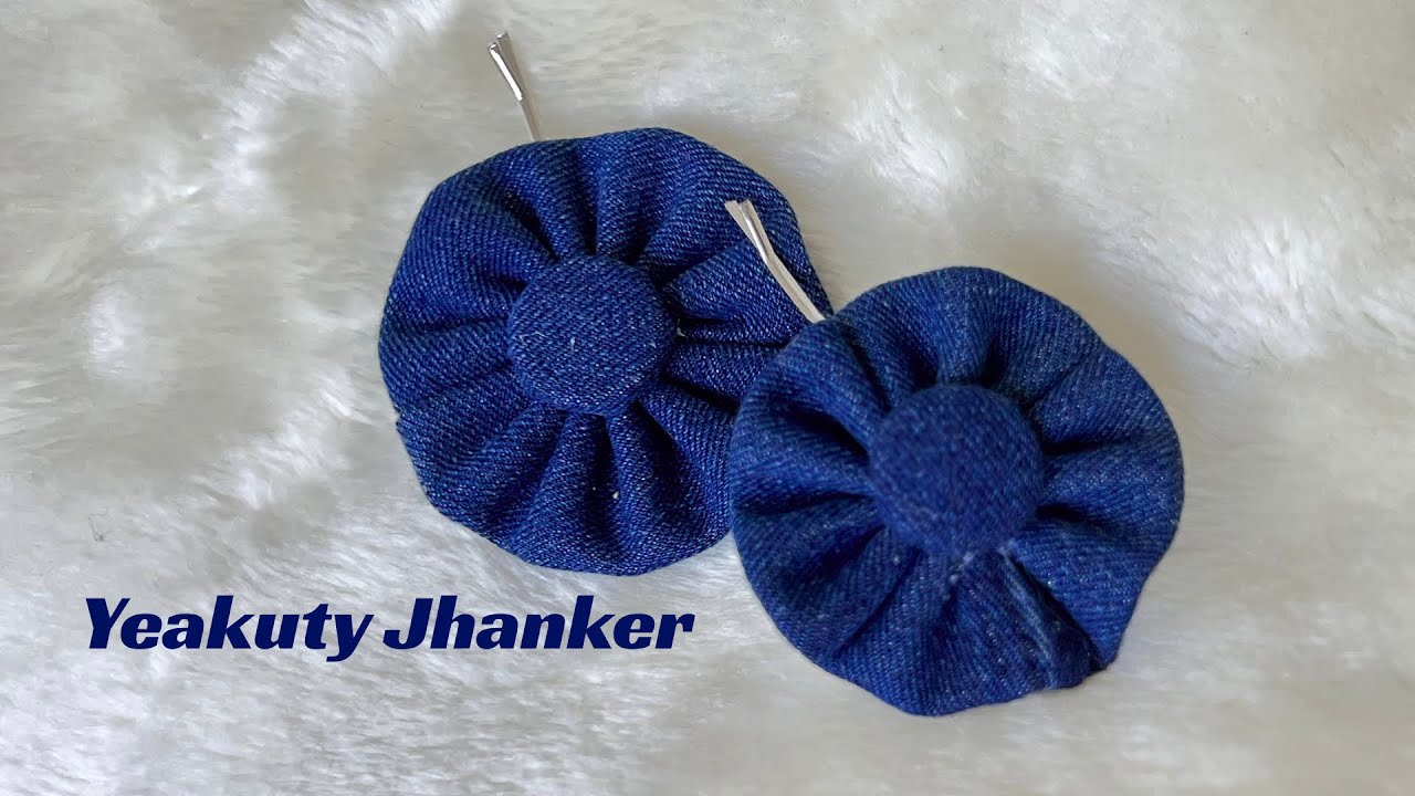 DIY Denim Rosette Bobby Pin | Upcycled Old Jeans | Easy Denim Flower ...